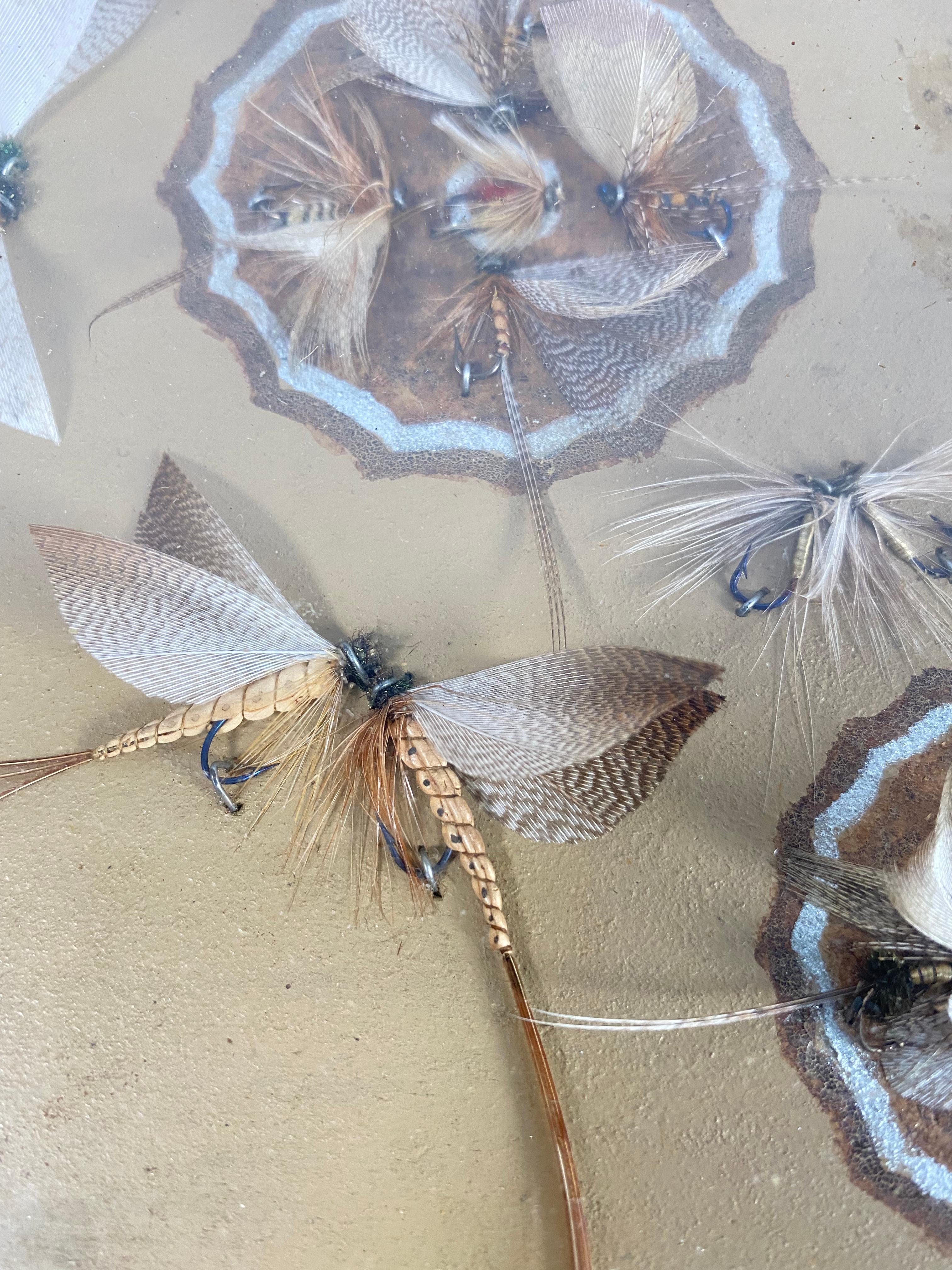 Edwardian Collection of Trout Flies Displayed in a Serving Tray, Fly ...
