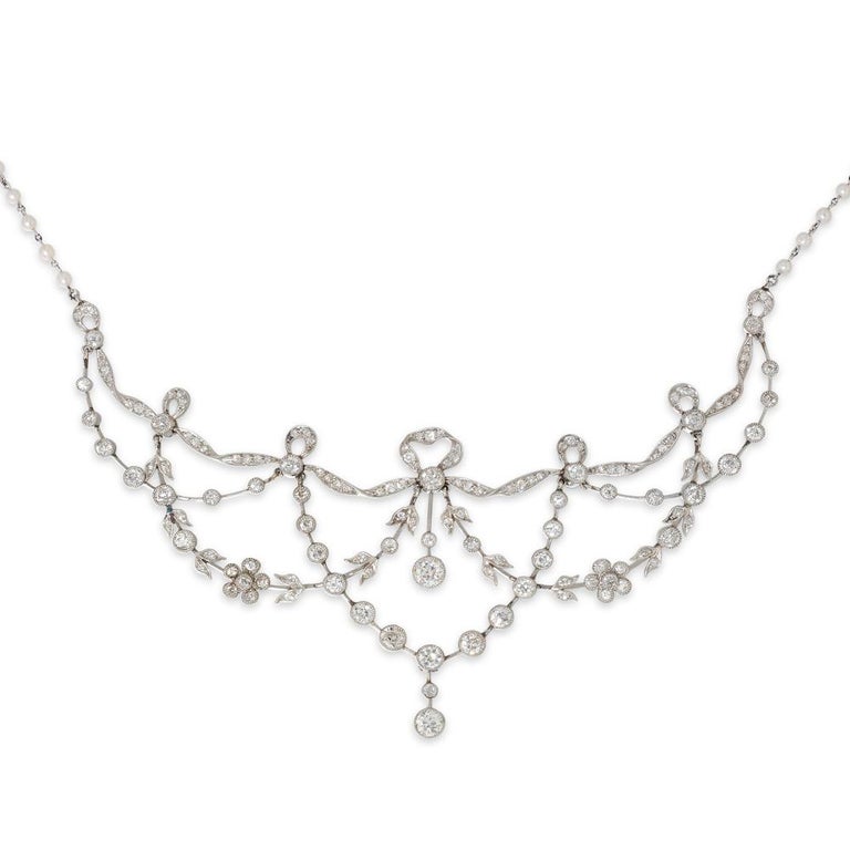Edwardian Diamond Garland Necklace/Tiara at 1stDibs