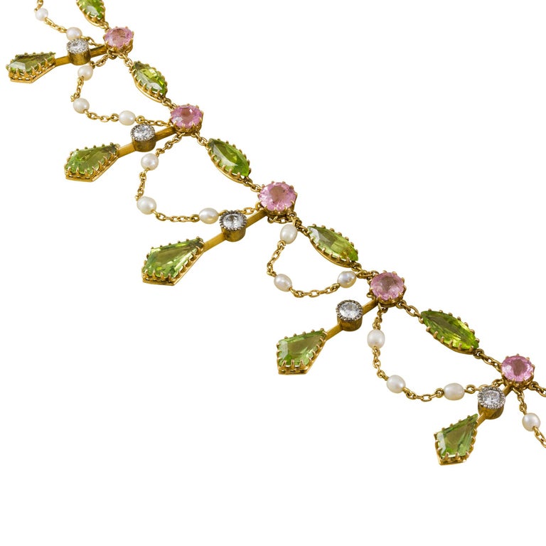 Edwardian Gem-Set Necklace at 1stDibs