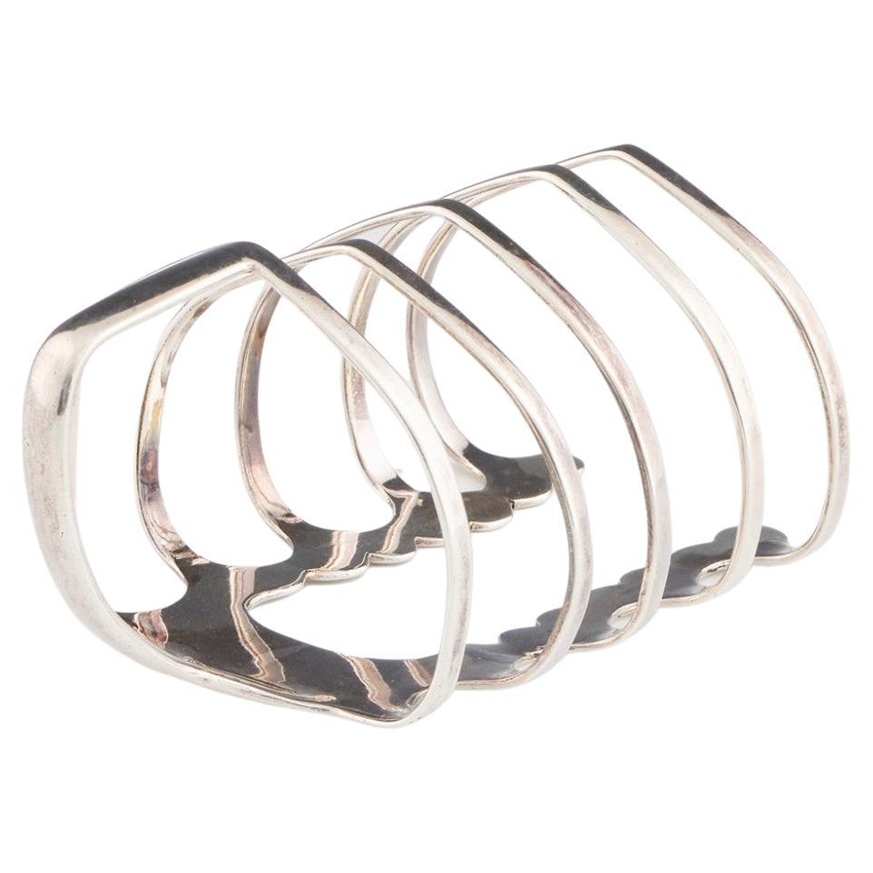 Pair of four division silver toast racks For Sale at 1stDibs