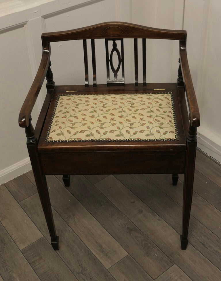 Edwardian Upholstered Piano Stool For Sale at 1stDibs