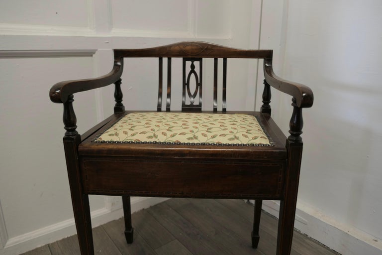 Edwardian Upholstered Piano Stool For Sale at 1stDibs