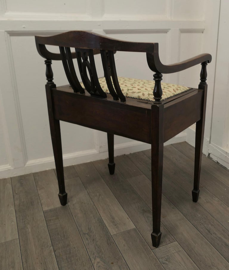 Edwardian Upholstered Piano Stool For Sale at 1stDibs