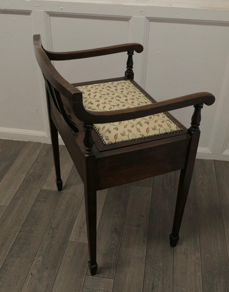 Edwardian Upholstered Piano Stool For Sale at 1stDibs