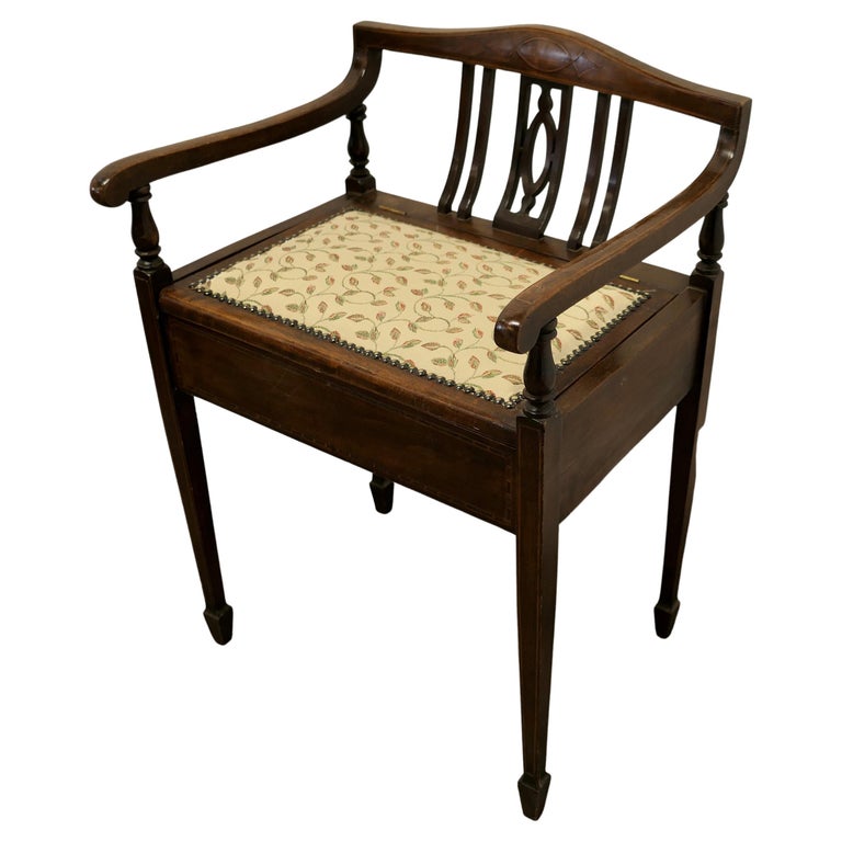 Edwardian Upholstered Piano Stool For Sale at 1stDibs