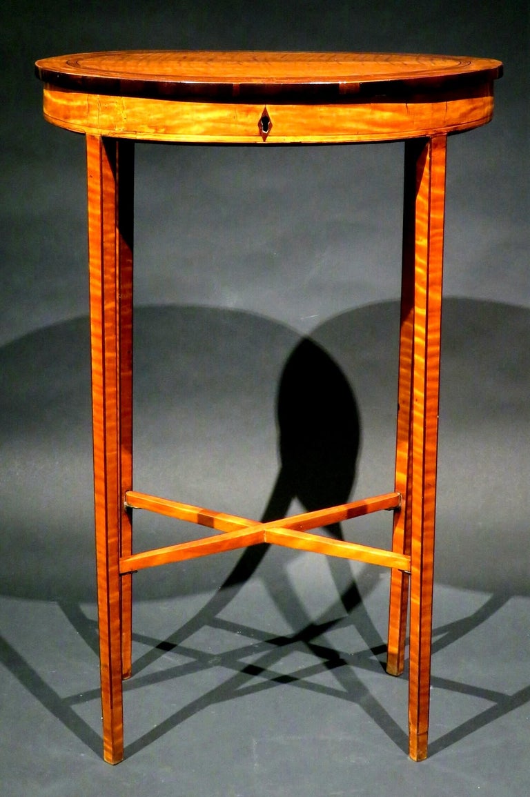 A Striking Sheraton Revival Satinwood Work Table, England Circa 1890 ...