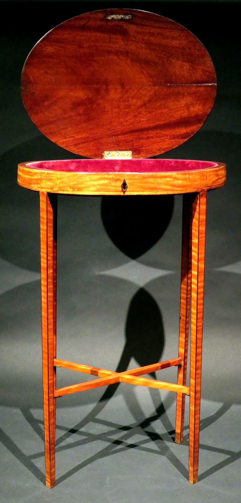 A Striking Sheraton Revival Satinwood Work Table, England Circa 1890 ...