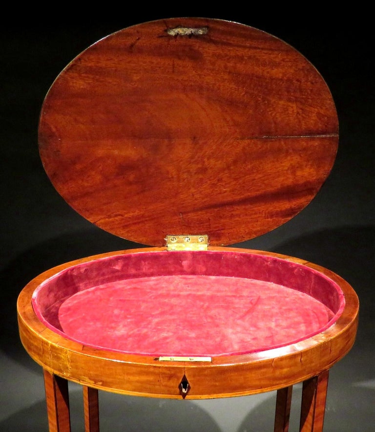 A Striking Sheraton Revival Satinwood Work Table, England Circa 1890 ...