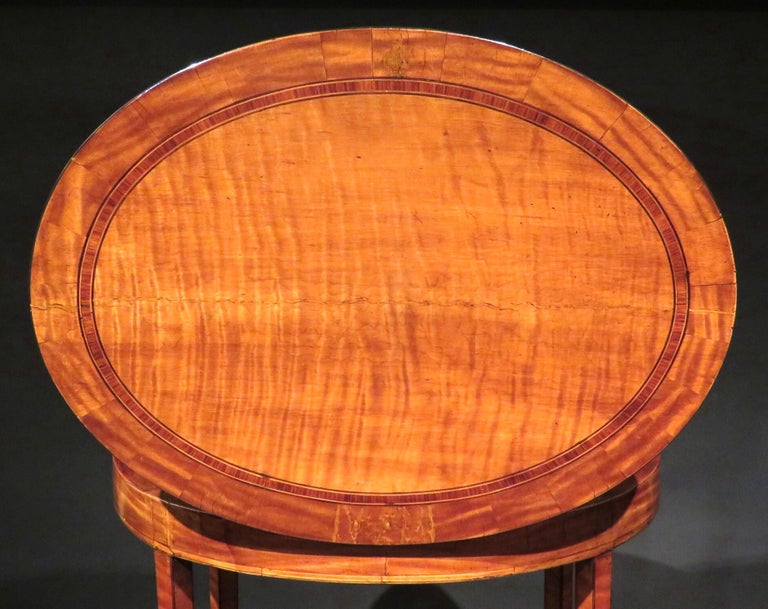 A Striking Sheraton Revival Satinwood Work Table, England Circa 1890 ...