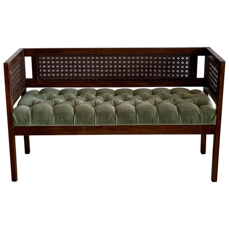 Elegant Tufted Bench at 1stDibs