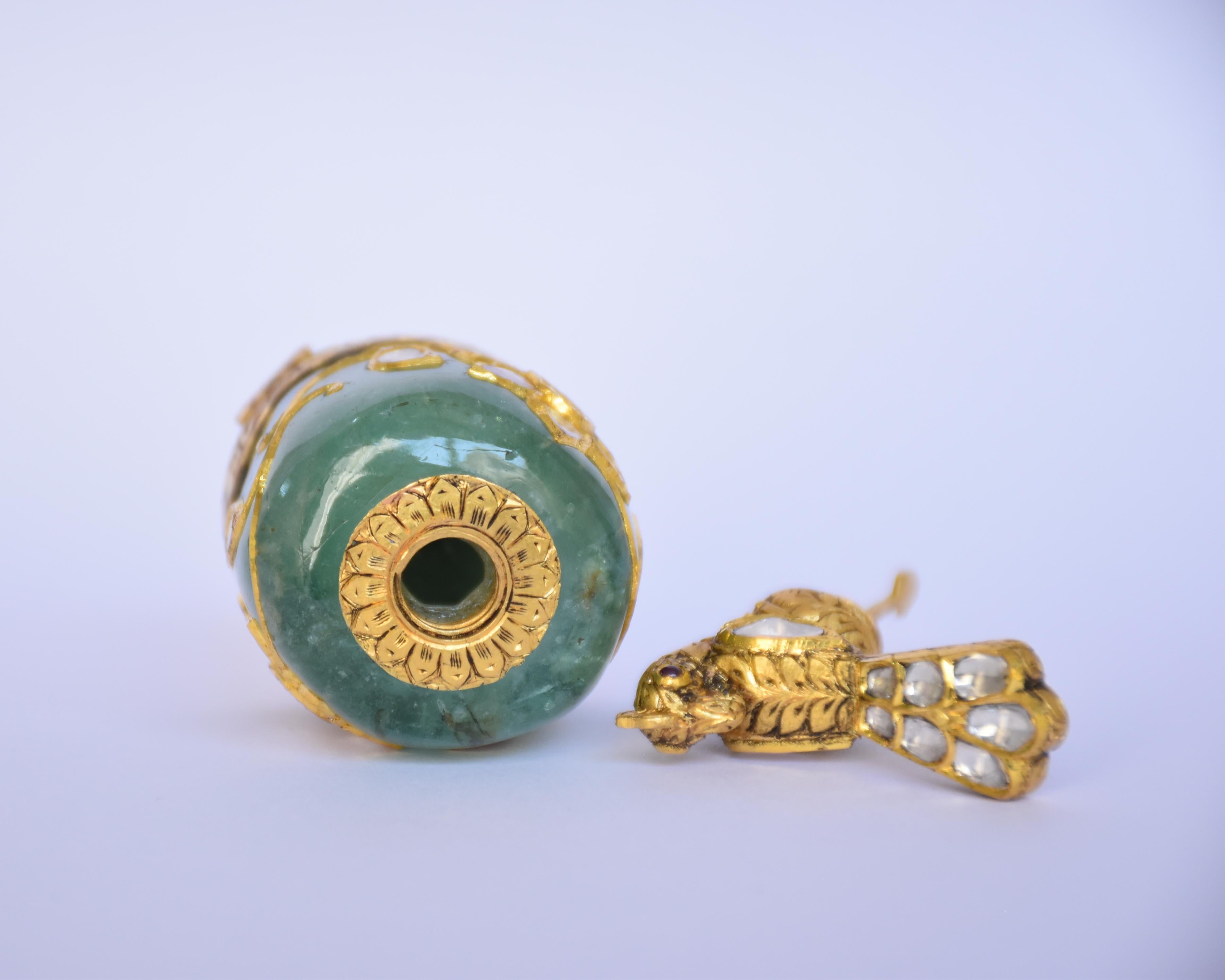 An Emerald, Diamond, Ruby and Gold perfume or snuff bottle For Sale at ...