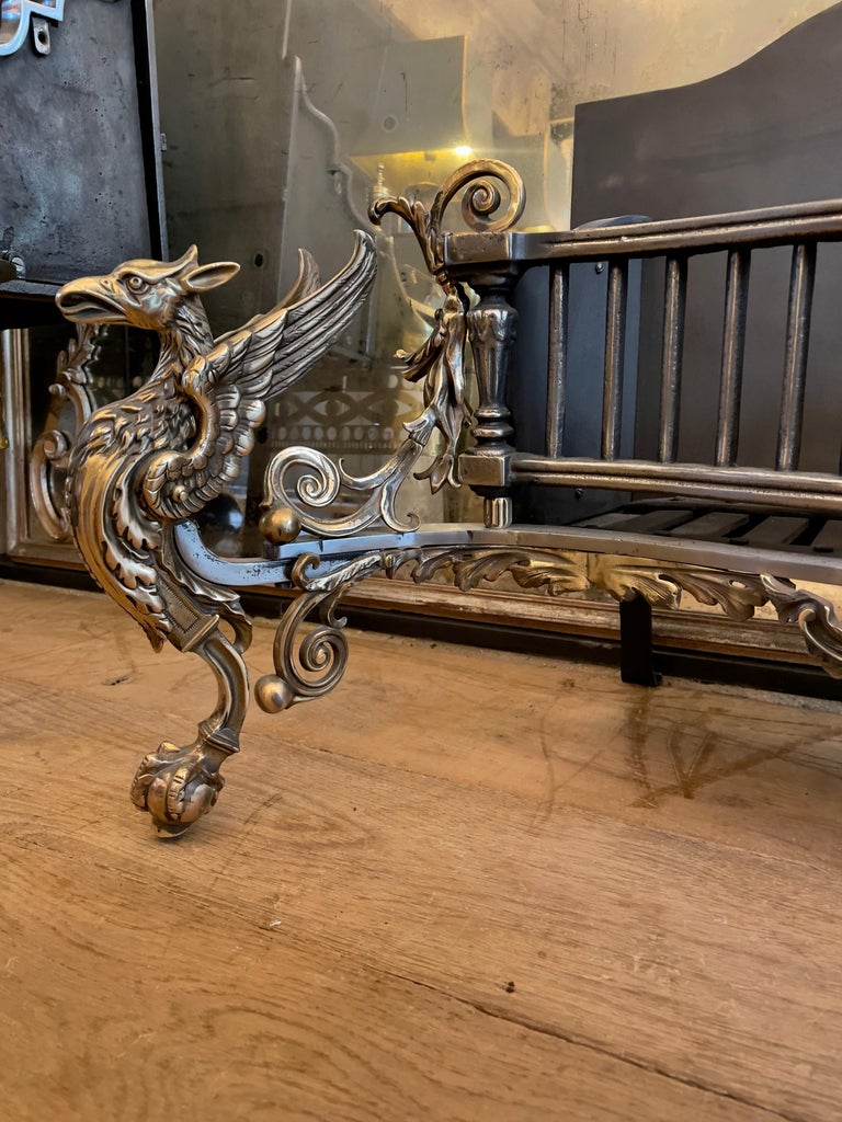 English 19th Century Antique Rococo Fire Grate at 1stDibs