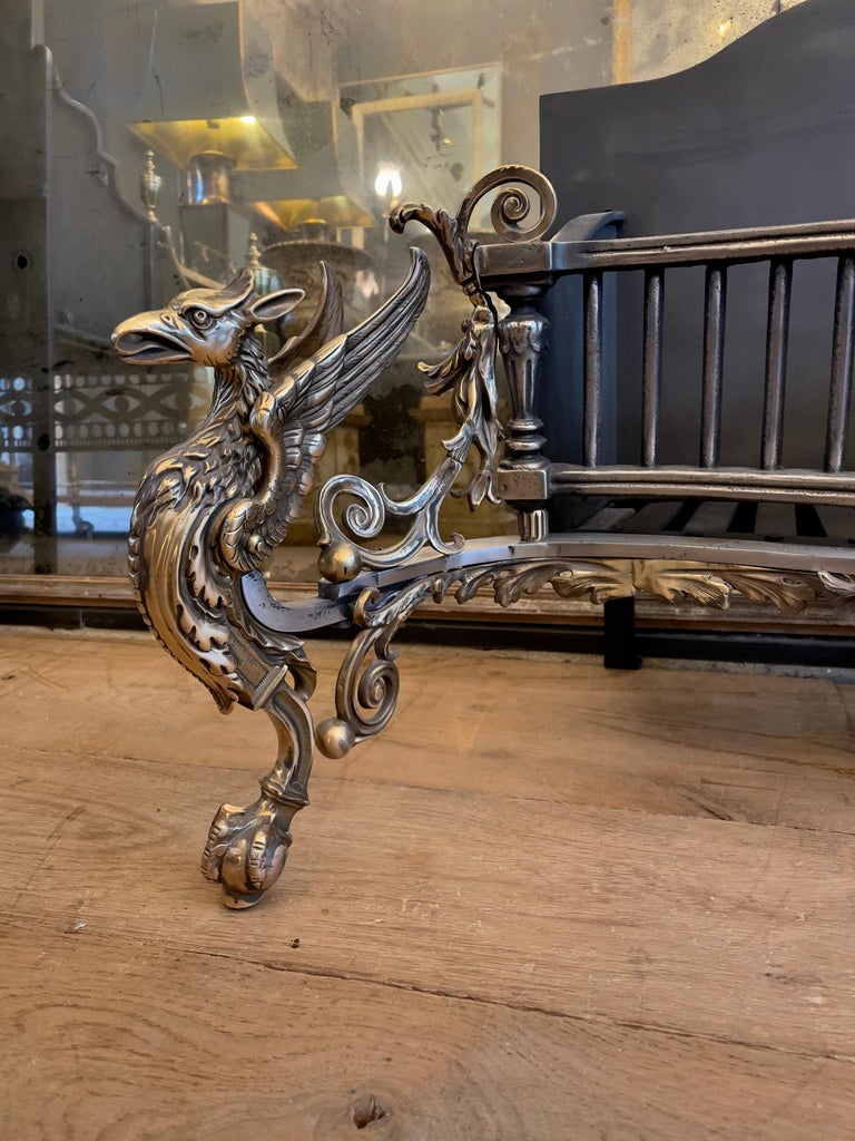 English 19th Century Antique Rococo Fire Grate at 1stDibs