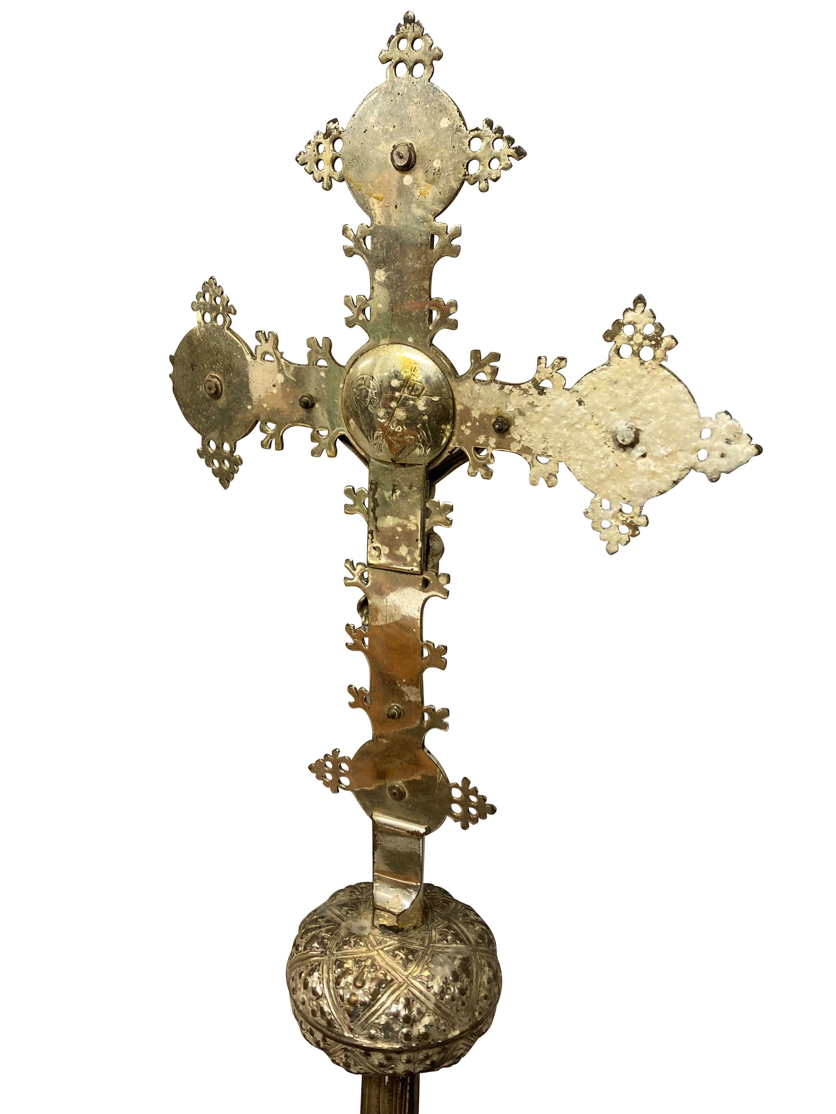 English 19th Century Gothic Silver Processional Cross at 1stDibs