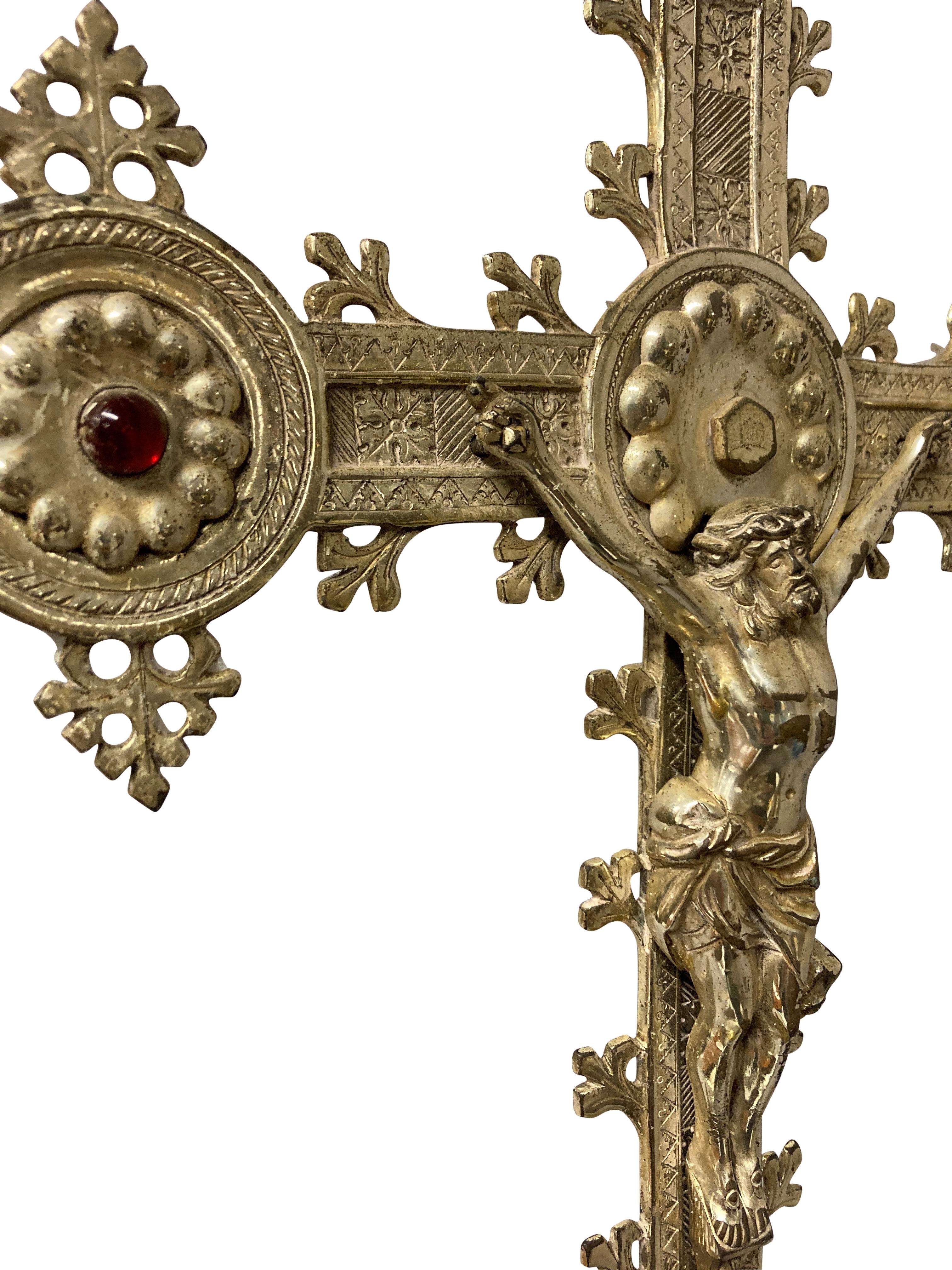 English 19th Century Gothic Silver Processional Cross at 1stDibs
