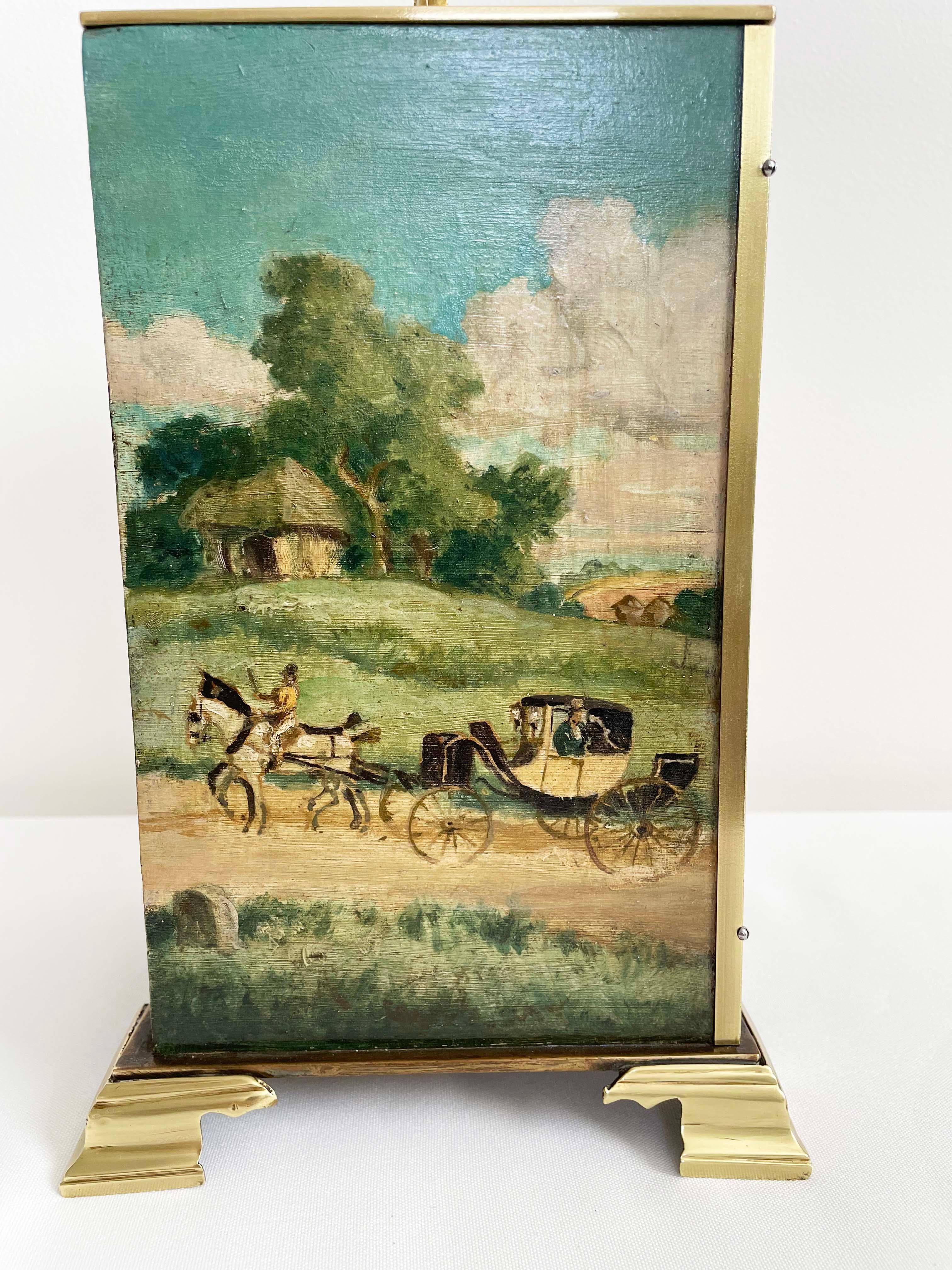 An English Lacquered Brass And Painted Tôle Automaton Clock, 19th ...