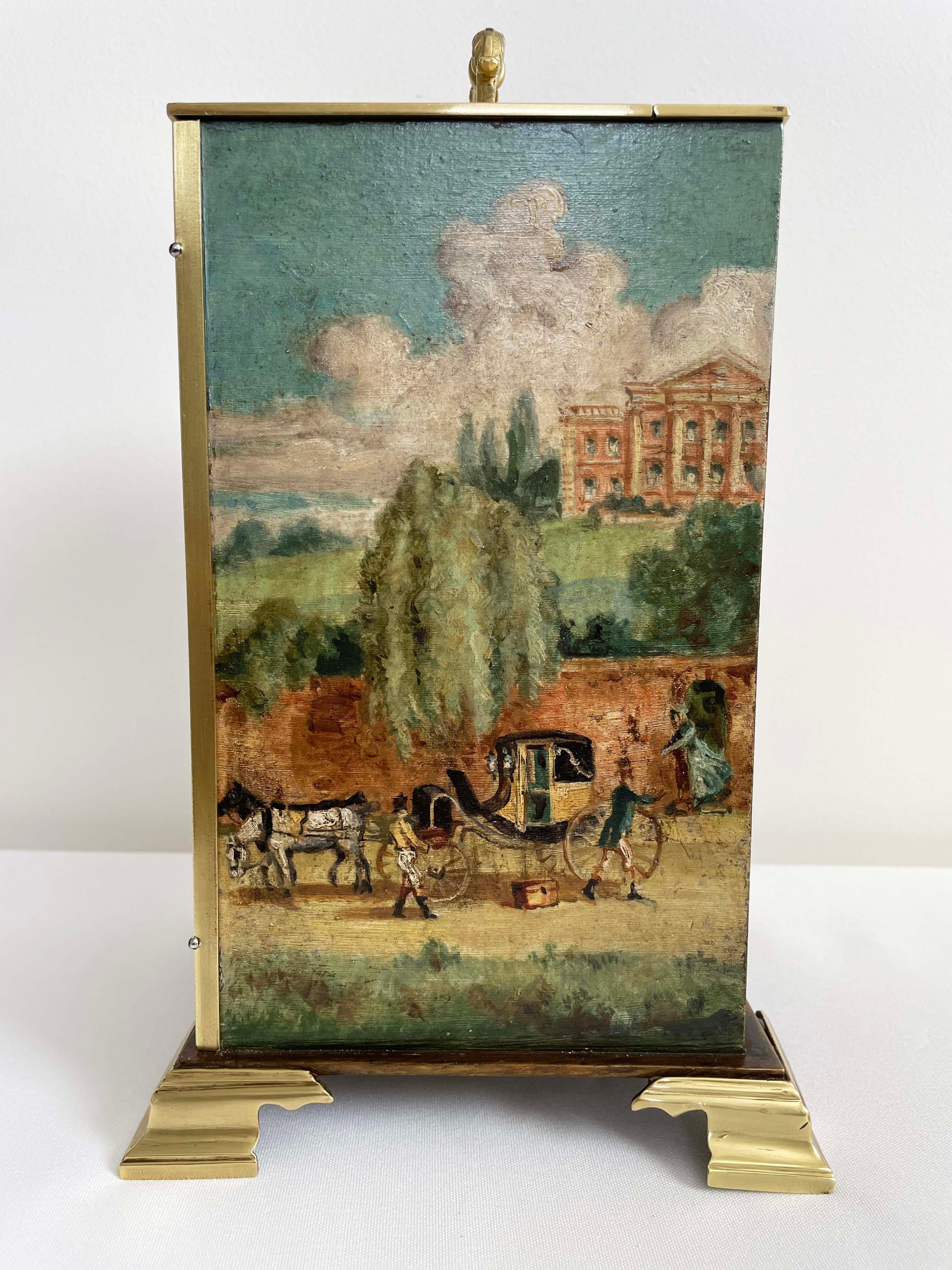 An English Lacquered Brass And Painted Tôle Automaton Clock, 19th ...