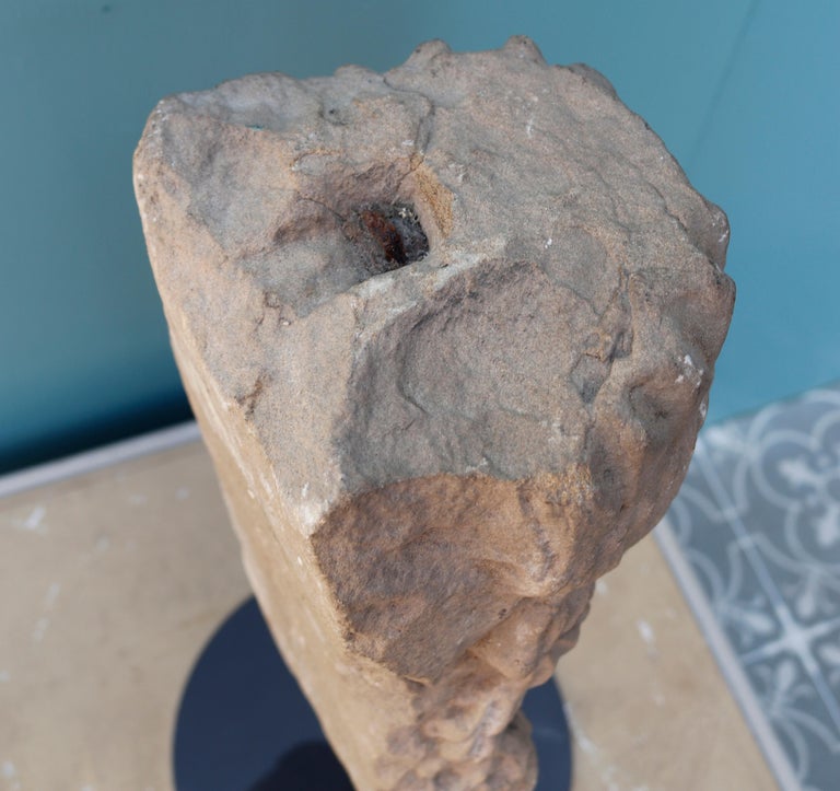 English Medieval Stone Head Mounted onto Steel Stand For Sale at ...