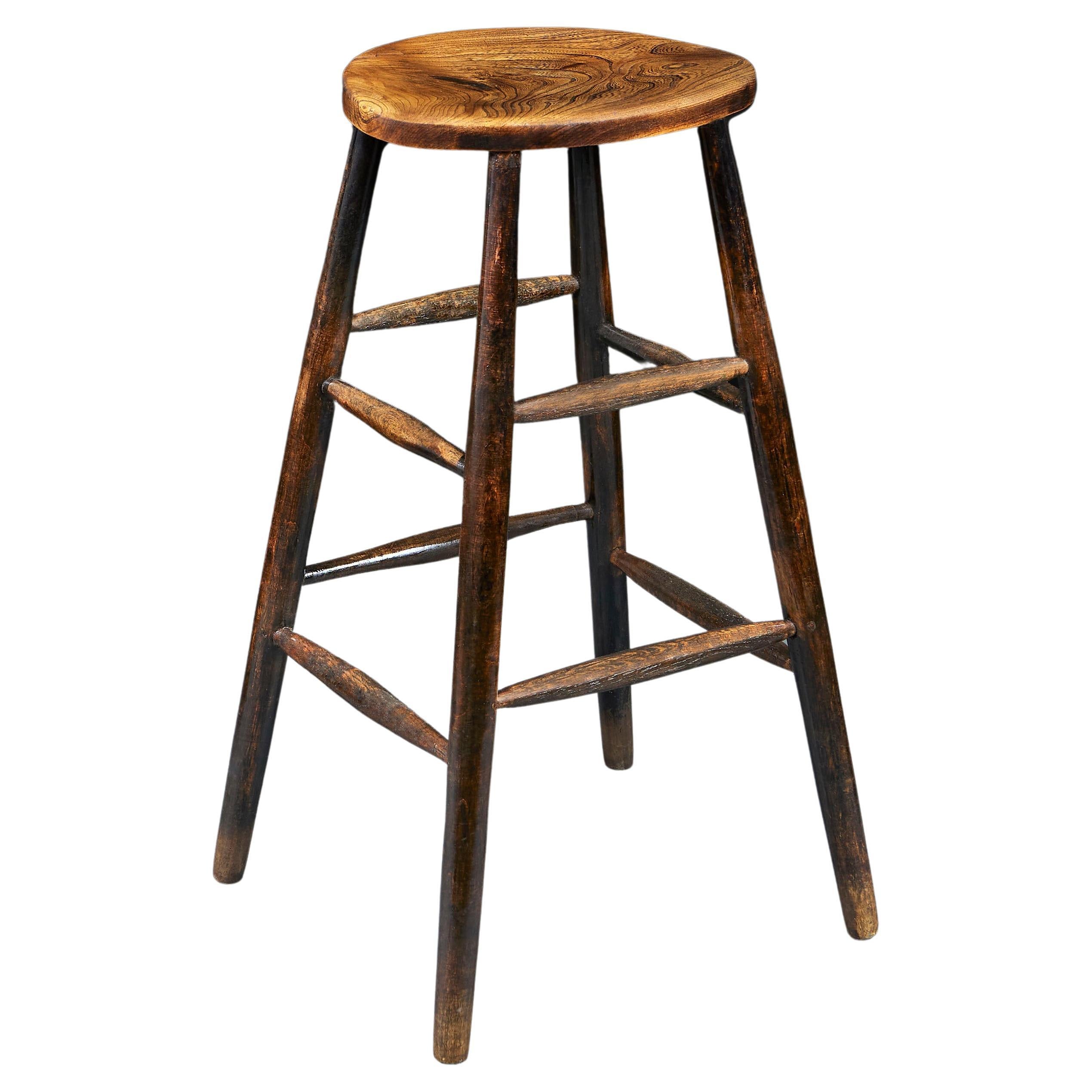 An English Vernacular Elm Stool For Sale at 1stDibs