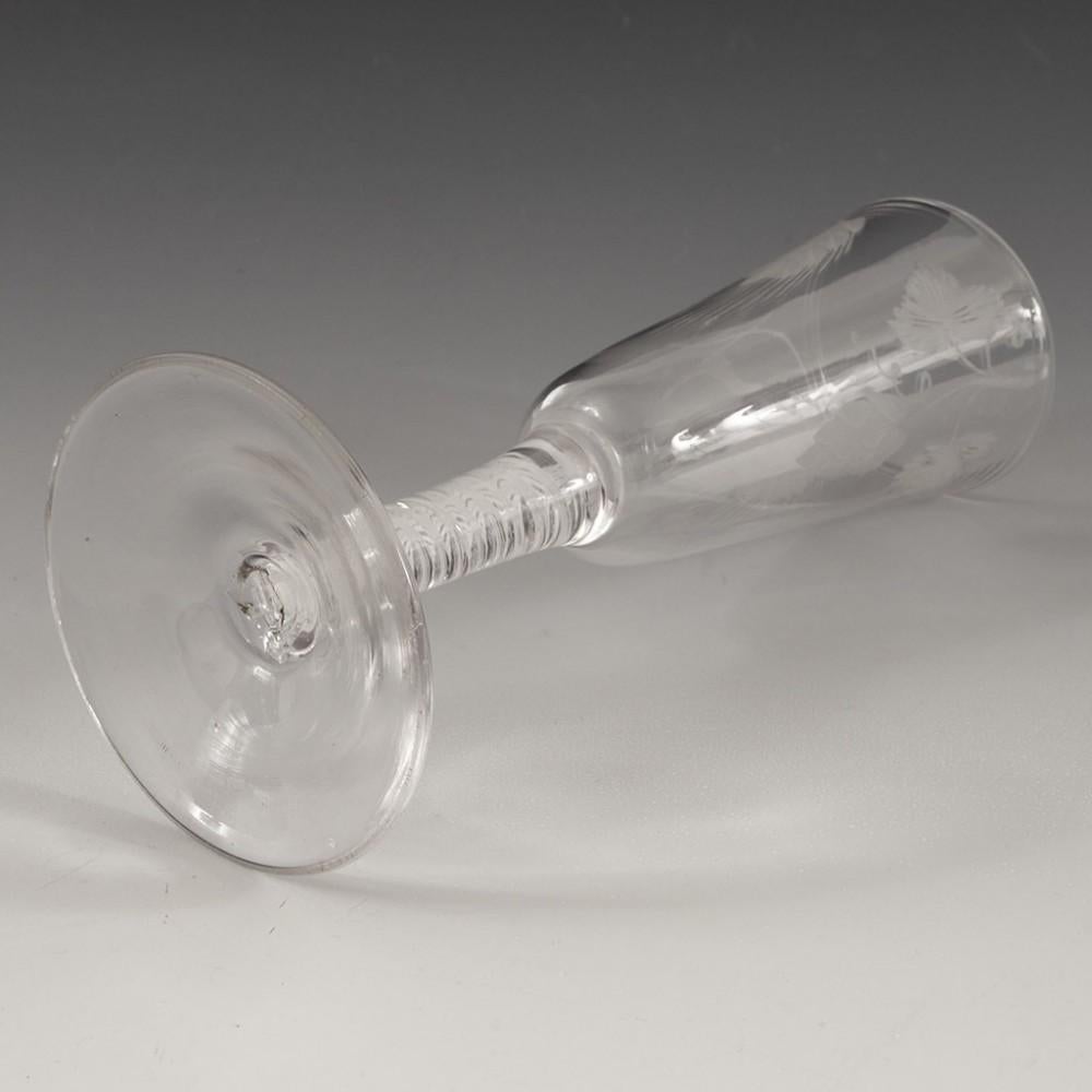 An Engraved Opaque Twist Ale Glass c1760 For Sale at 1stDibs