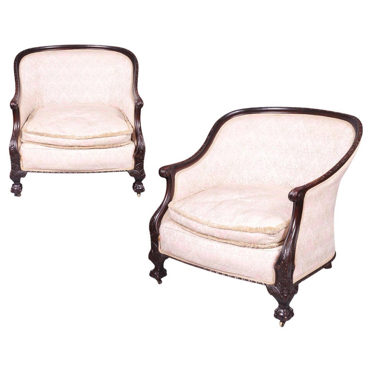 Excellent Pair of Bergère Chairs of Generous Proportions with Sumptuous ...
