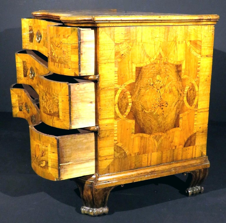 An Exceptional 18th Century Inlaid Fruitwood German Baroque Commode ...
