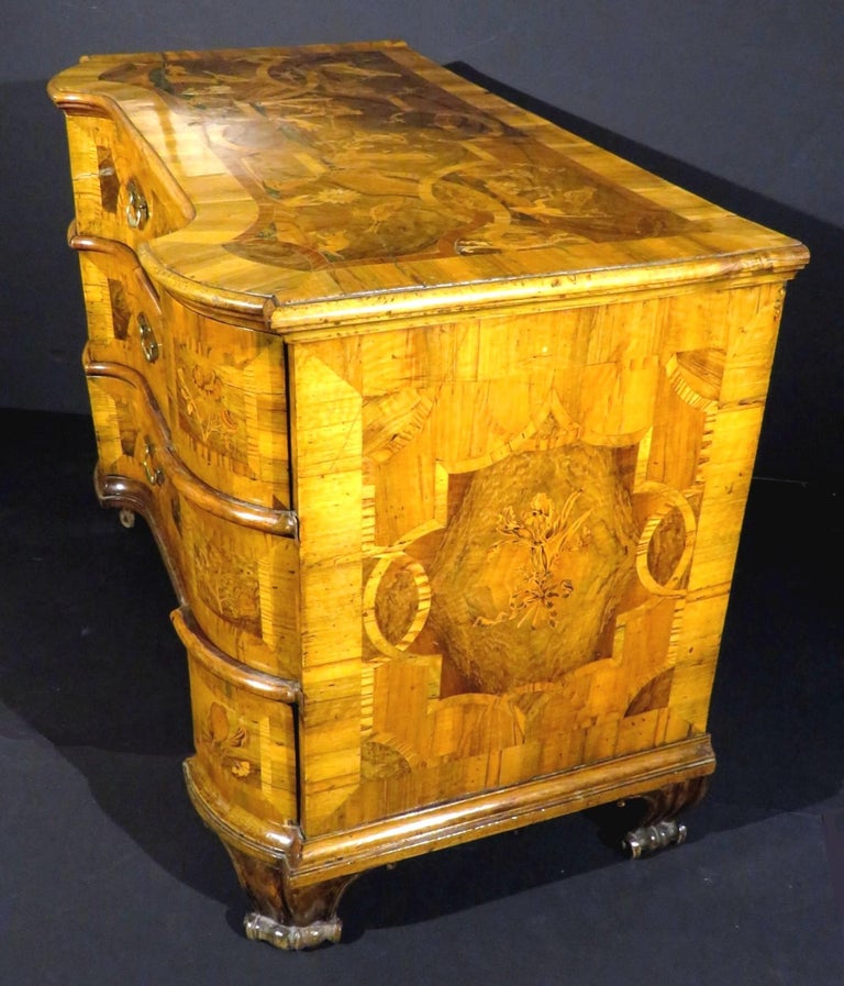 An Exceptional 18th Century Inlaid Fruitwood German Baroque Commode ...