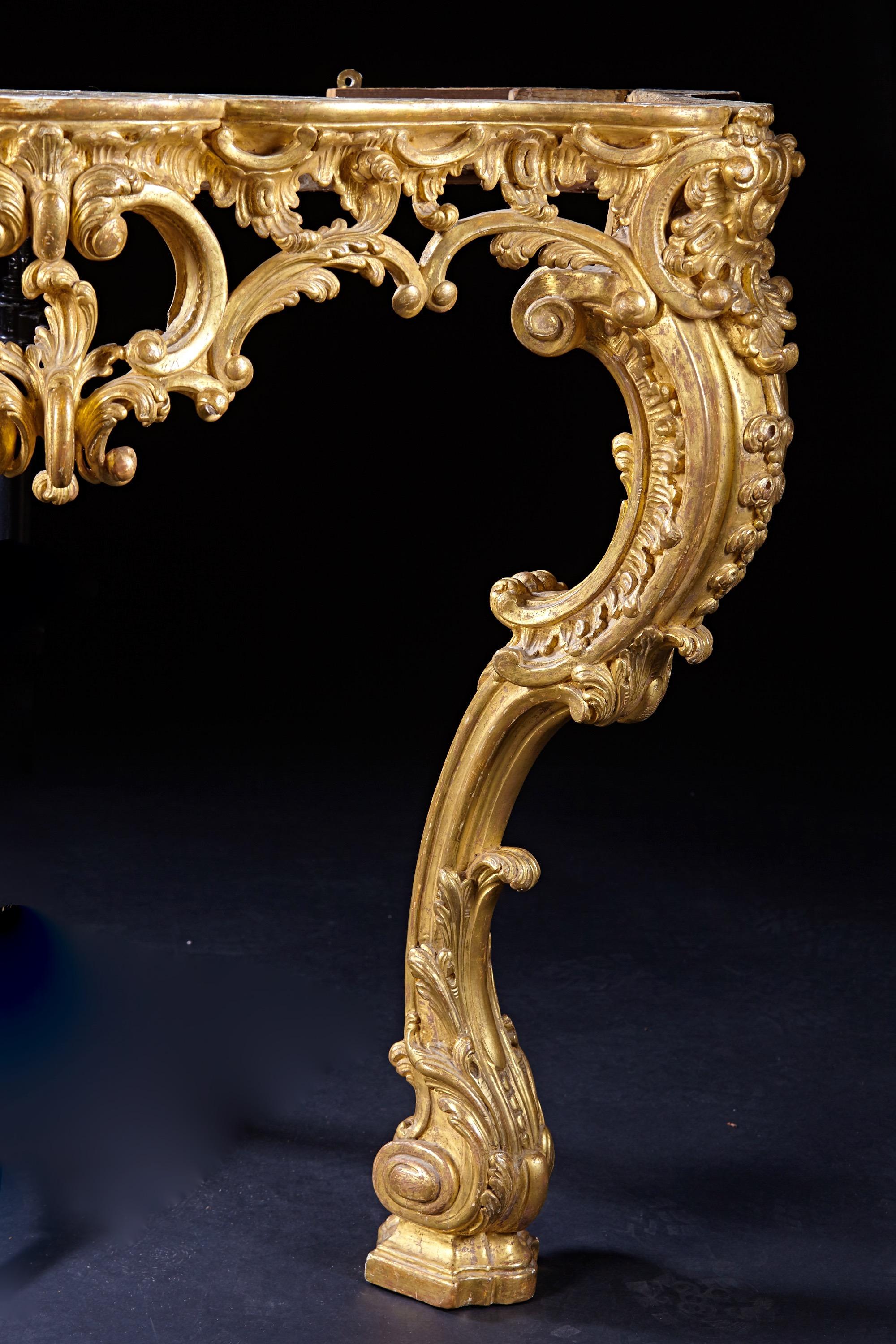 Exceptional English George III Period Carved and Gilded Rococo Console ...