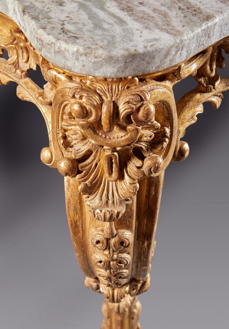 Exceptional English George III Period Carved and Gilded Rococo Console ...