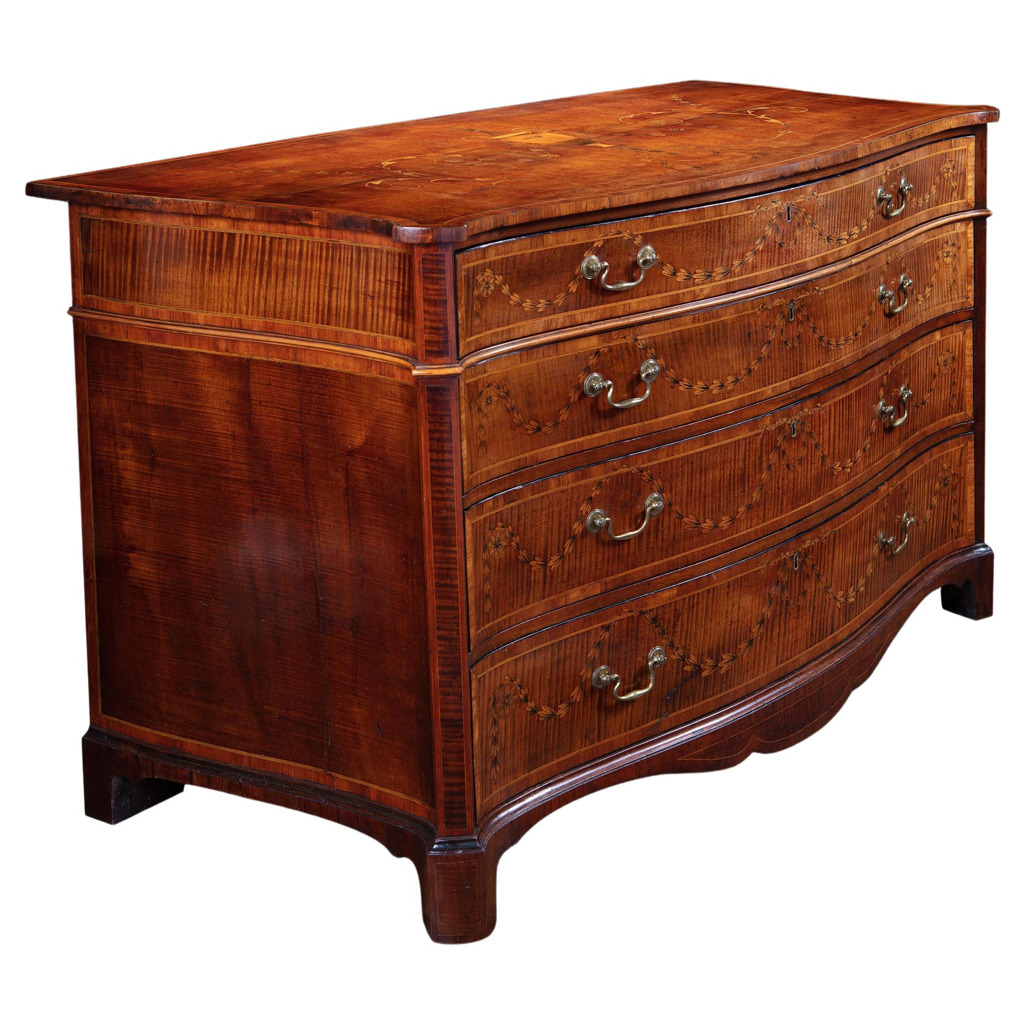 Quite Exceptional Early 20th Century Serpentine Fronted Mahogany ...