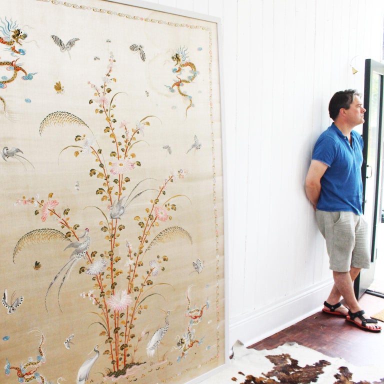 Exceptional Large Antique Chinese Silk Embroidery at 1stDibs