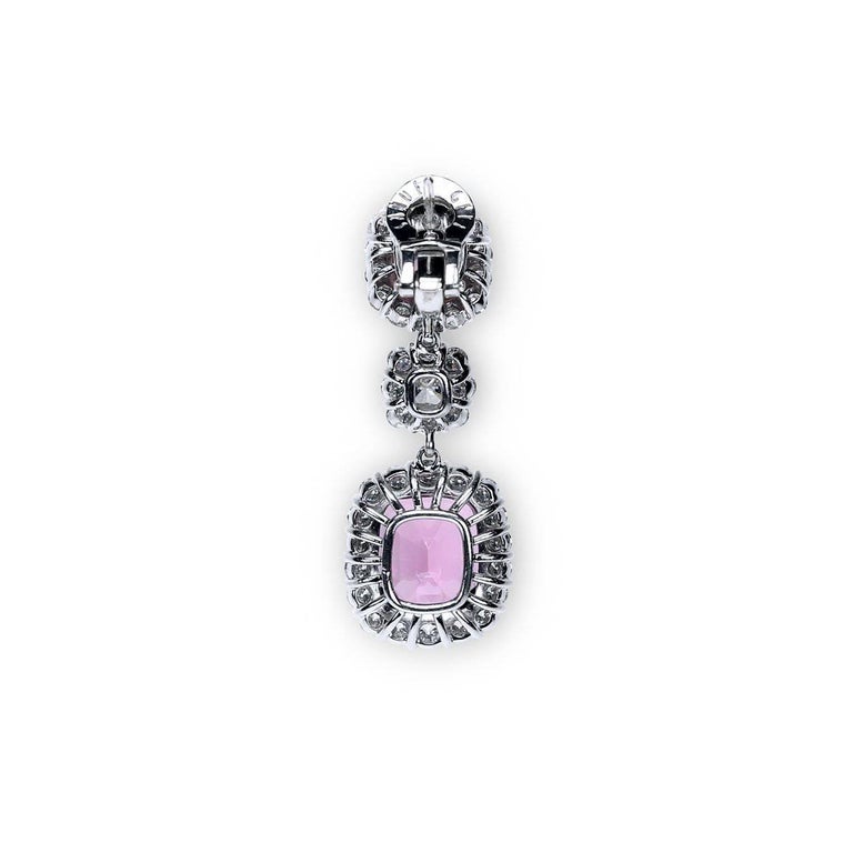 An Exceptional Pair of "Samuel Getz" Pink Spinel and Diamond Drop Plat ...