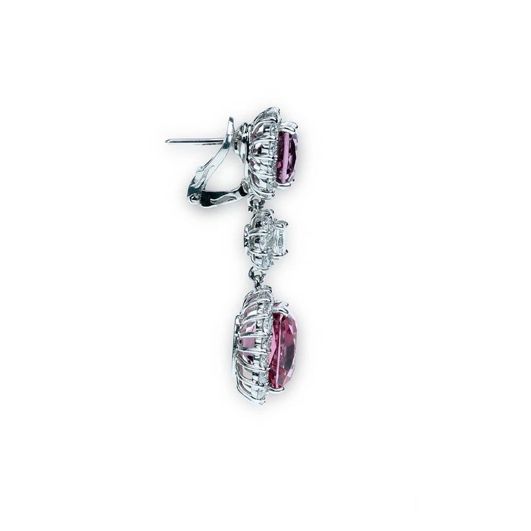 An Exceptional Pair of "Samuel Getz" Pink Spinel and Diamond Drop Plat ...