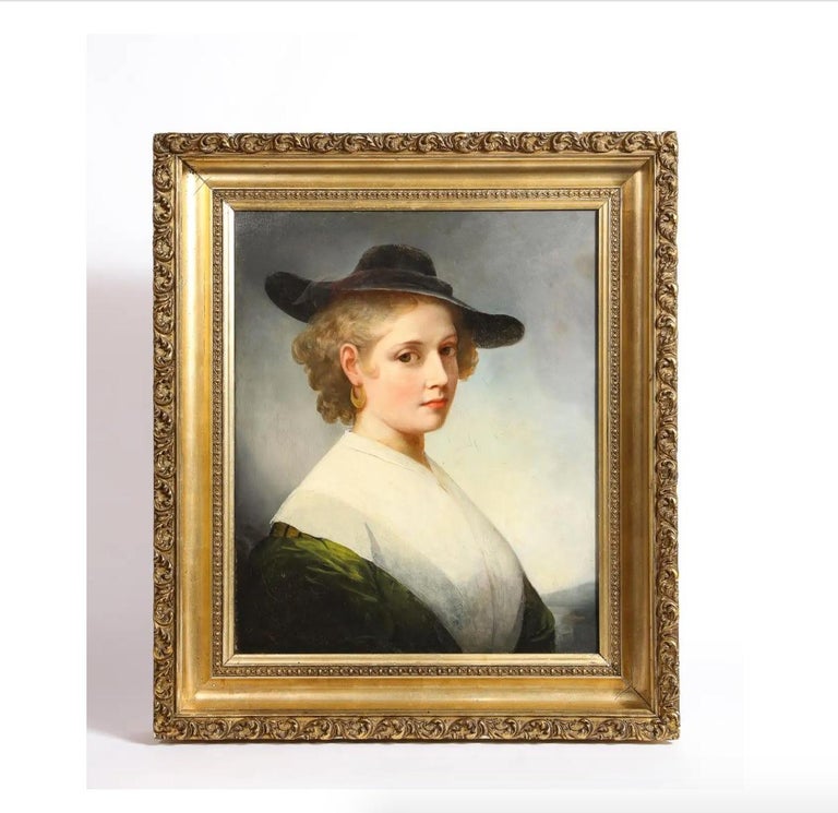 An Exceptional Quality Portrait “Lady in Green” (British School, C ...