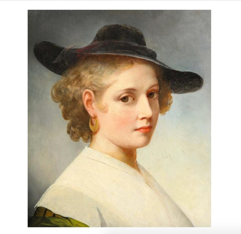 An Exceptional Quality Portrait “Lady in Green” (British School, C ...