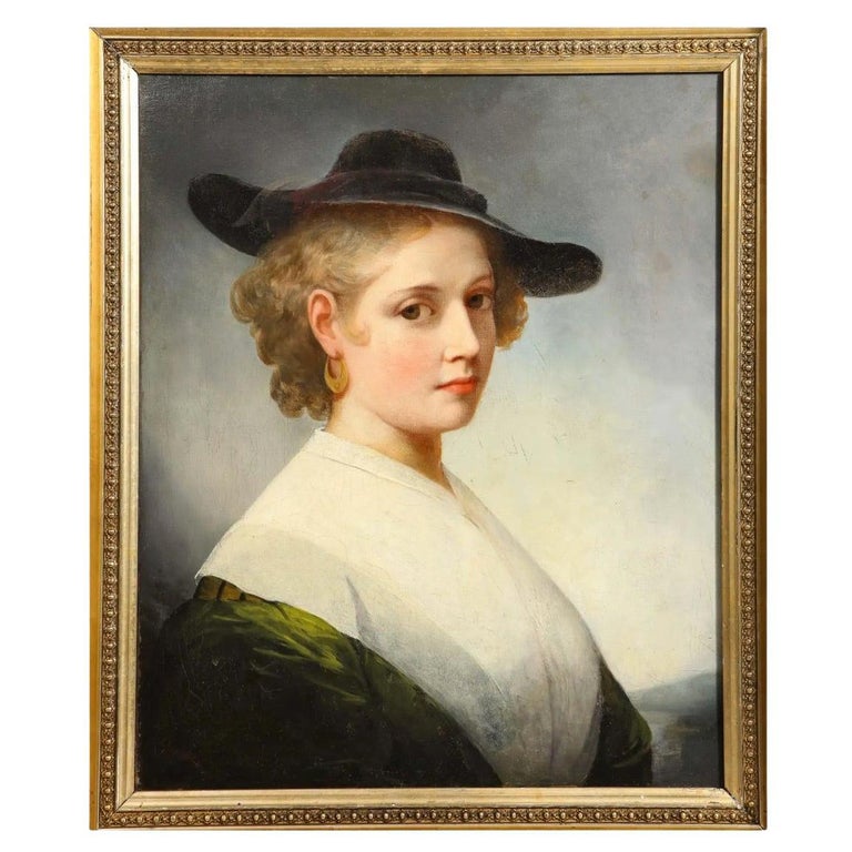 An Exceptional Quality Portrait “Lady in Green” (British School, C ...