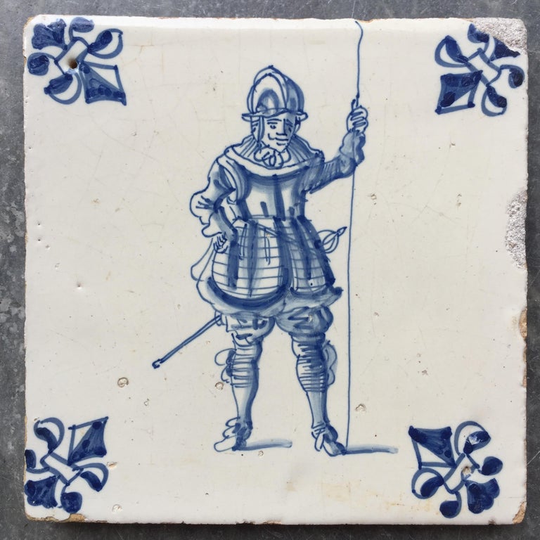 Exceptional Set of 20 Blue and White Dutch Delft Tiles with Figures at ...