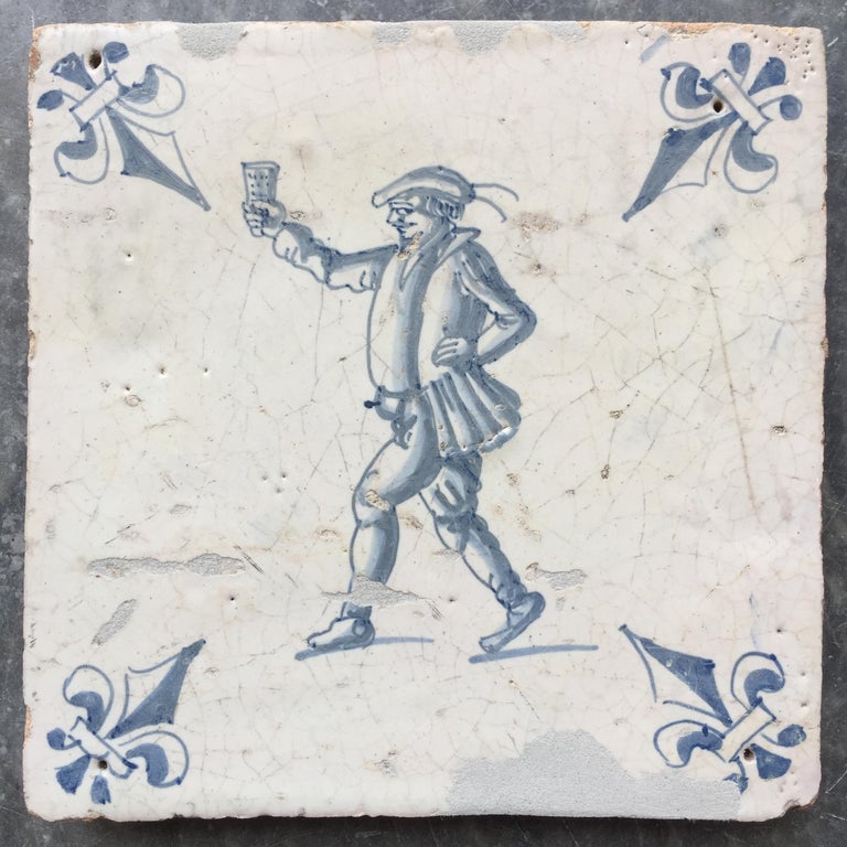 Exceptional Set of 20 Blue and White Dutch Delft Tiles with Figures at ...