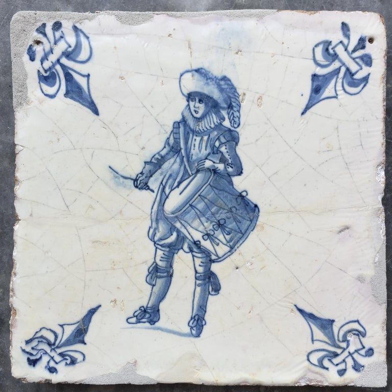 Exceptional Set of 20 Blue and White Dutch Delft Tiles with Figures at ...