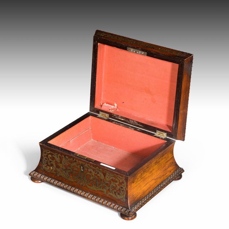 Exceptionally Fine Regency Period Waisted and Flared Brass Inlaid Caddy ...