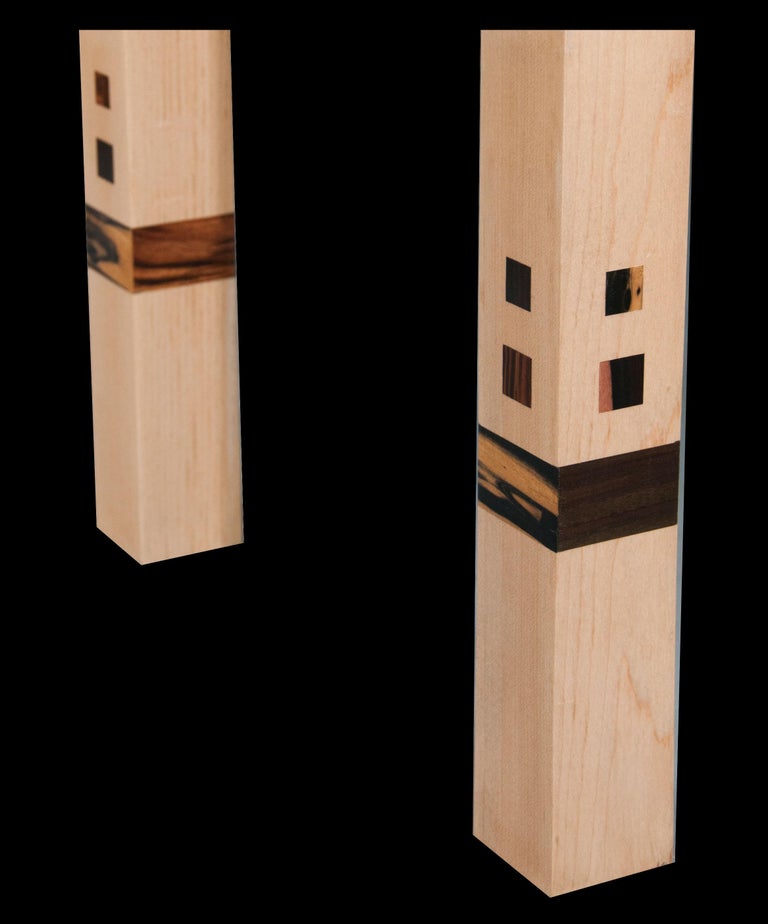 Expressionistic Geometric Inlaid Maple and Exotic Wood Console Table ...