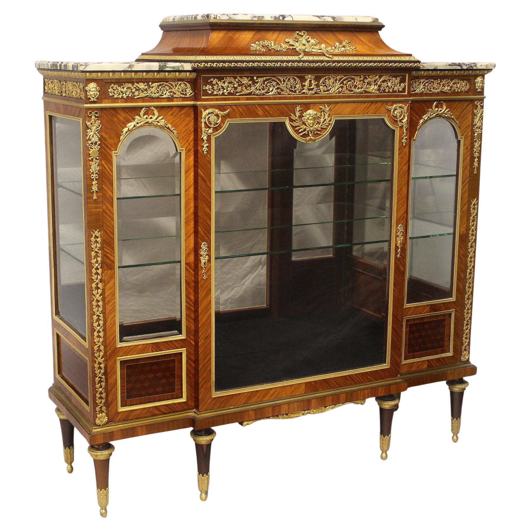 An Exquisite Late 19th Century Gilt Bronze Mounted Vitrine By François ...