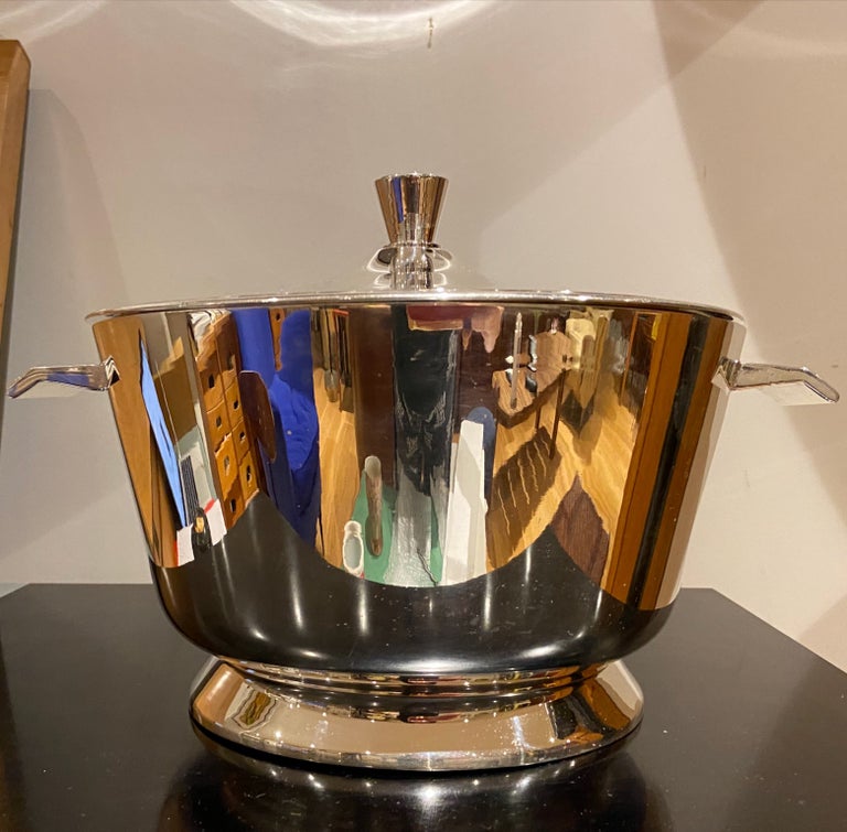 A large Gio Ponti silver plated deep vegetables or soup tureen for ...