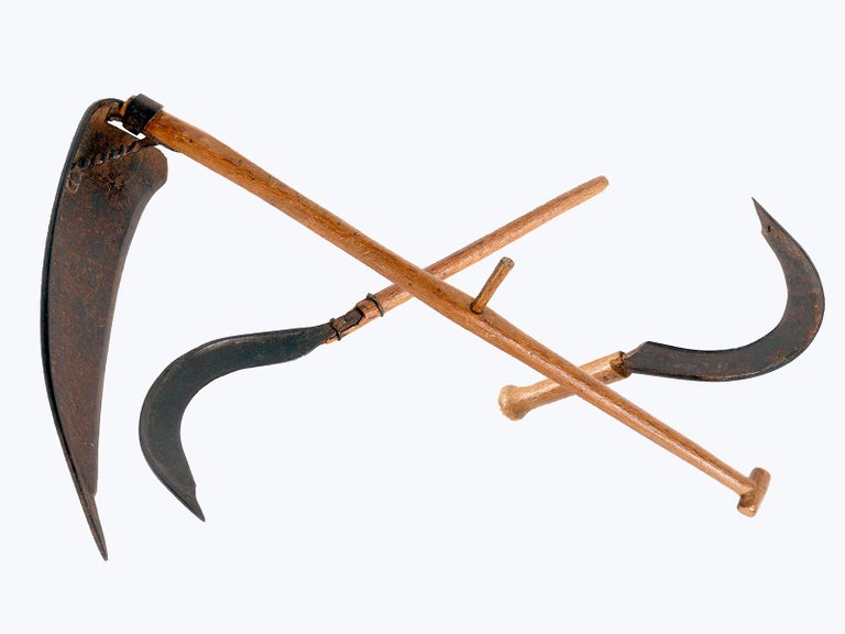 An extraordinary 12 miniature farm tool set. Italy, beginning of XIX ...