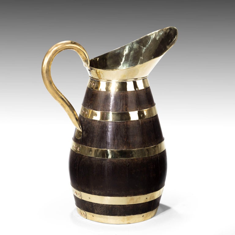 Extraordinary Mid-19th Century Coopered Oak Jug of Massive Proportions ...