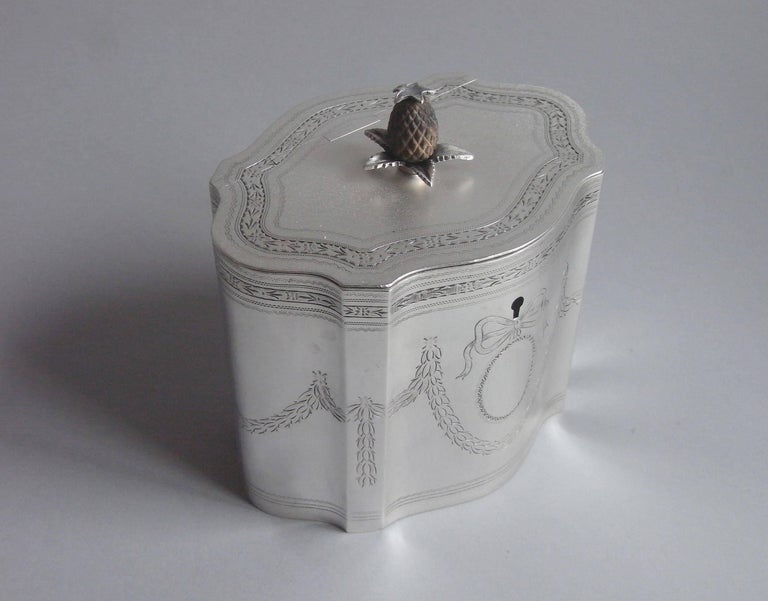 Extremely Rare George III Serpentine Tea Caddy, Made by Hester Bateman ...