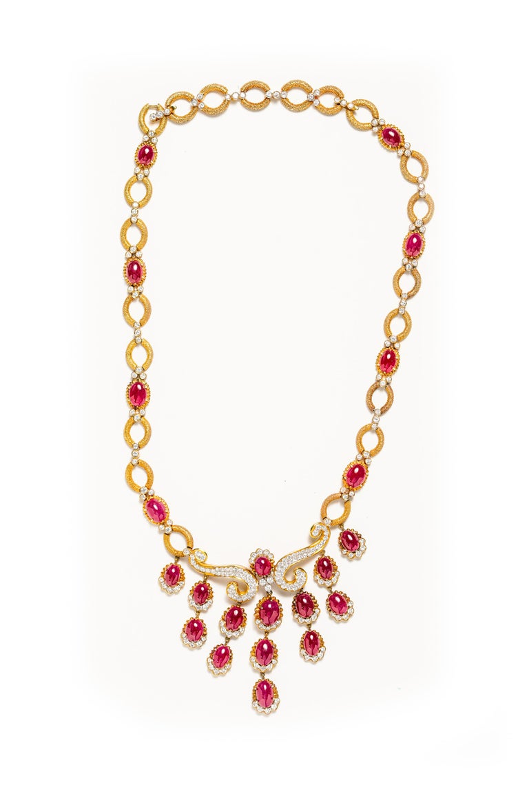 Important and Unique Ruby and Diamond Necklace For Sale at 1stDibs