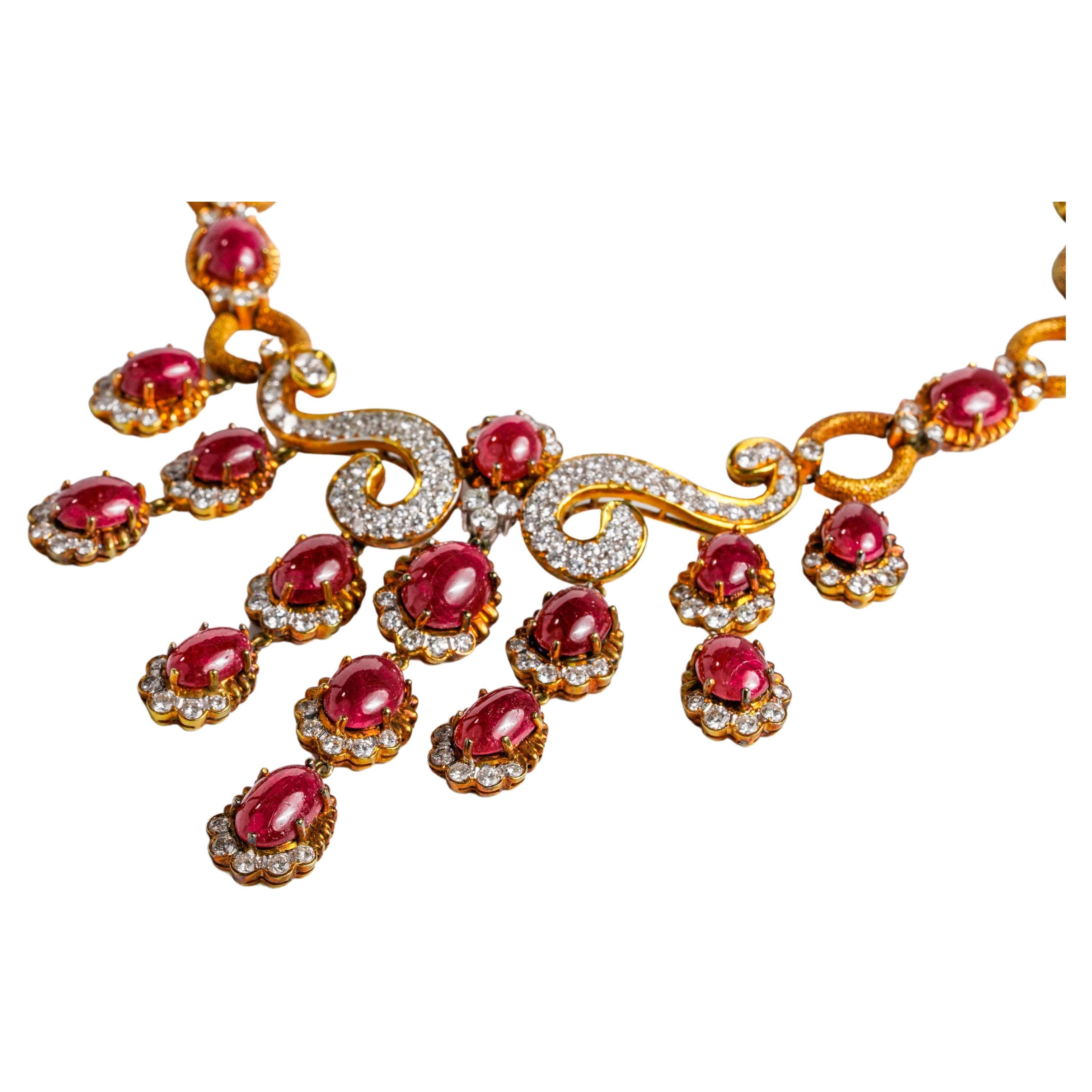 Important and Unique Ruby and Diamond Necklace For Sale at 1stDibs