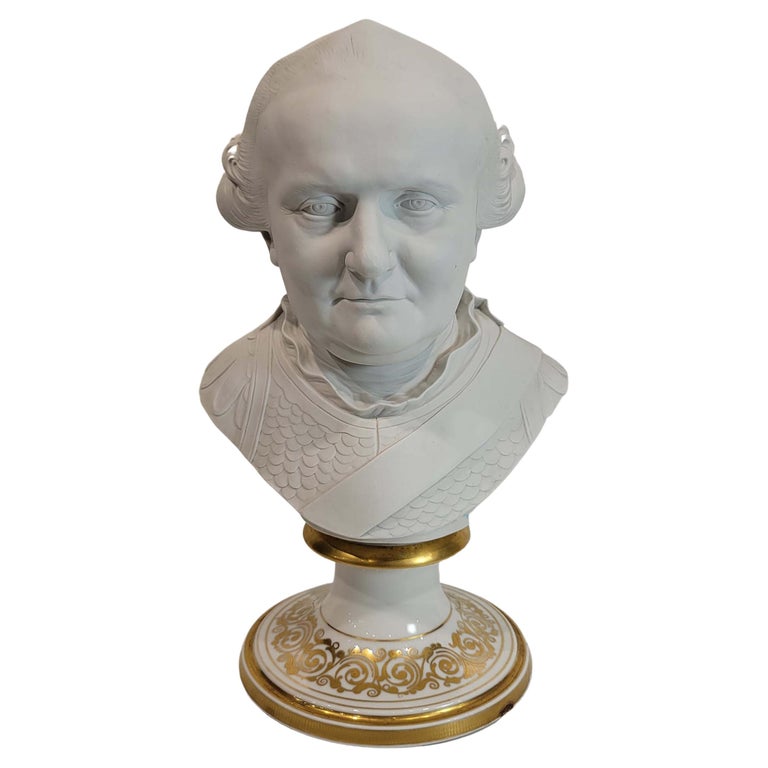 Important Fürstenberg Biscuit Portrait Bust of Carl Wilhelm Ferdinand ...