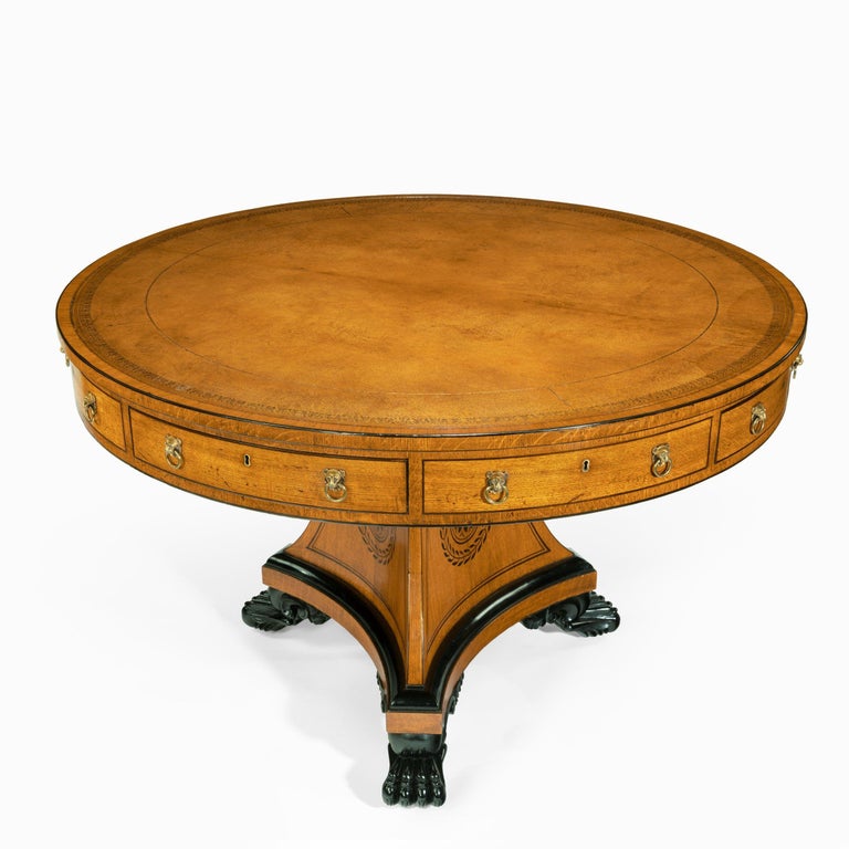 Important Regency Period Library Table Made After Designs by Thomas ...